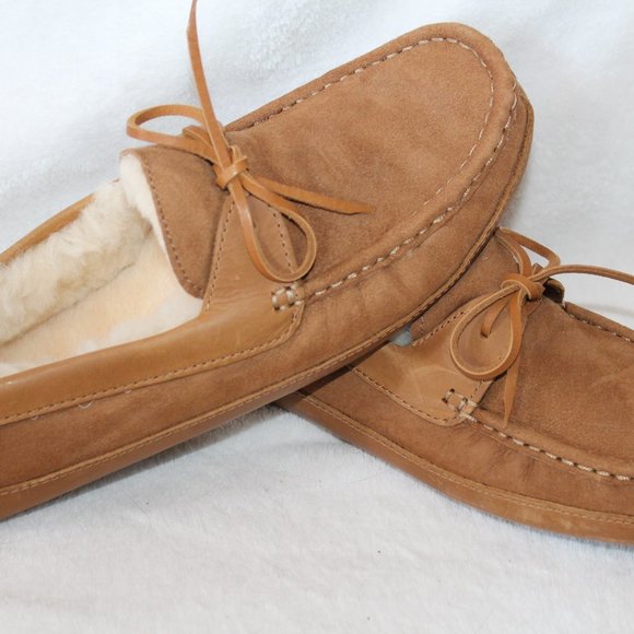 UGG | Shoes | New Ugg Byron Leather Shearling Chestnut Slippers | Poshmark
